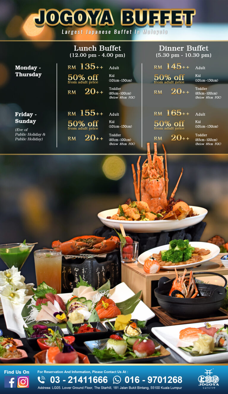 Buffet Price – Jogoya Buffet KL @ Starhill Gallery